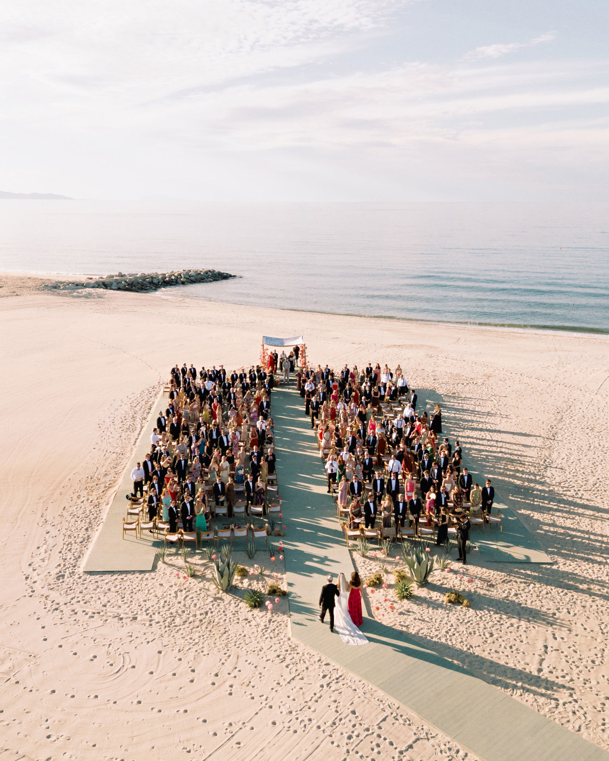 The Bride Wore Lela Rose Down The Aisle at Her Destination Beach ...
